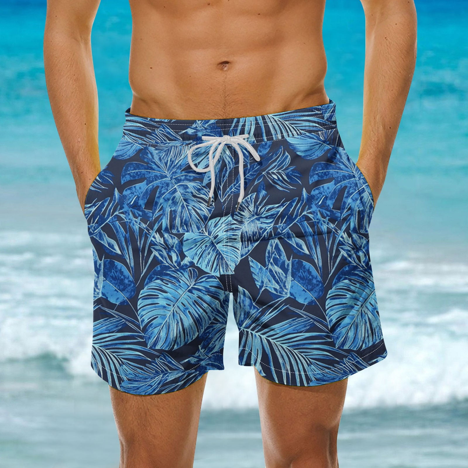 Aueoeo Men's Swim Trunks Floral Printed Beach Board Shorts Summer 2025 ...