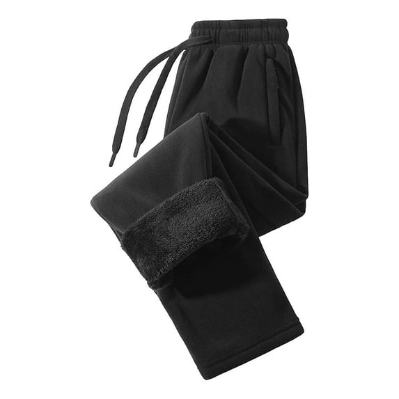 Aueoeo Men's Thermal Fleece Pants Winter Warm Sweatpants Running Jogger ...