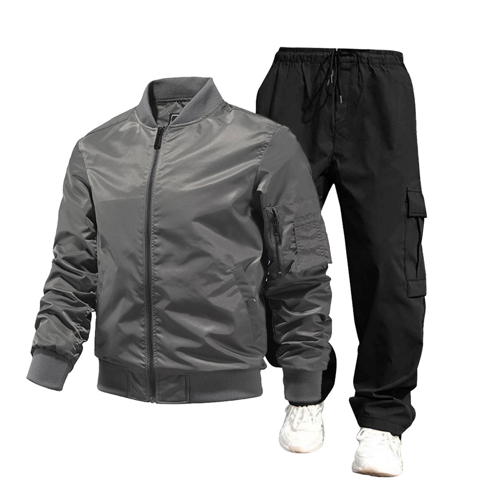 Aueoeo Men's Tracksuit Sweatsuits 2 Piece Set Athletic Jogging Gym ...