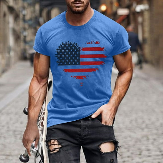 Aueoeo Men's United States Graphic Printed T Shirts Fashion Trendy ...