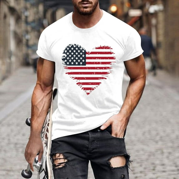 Aueoeo Men's United States Graphic Printed T Shirts Fashion Trendy ...