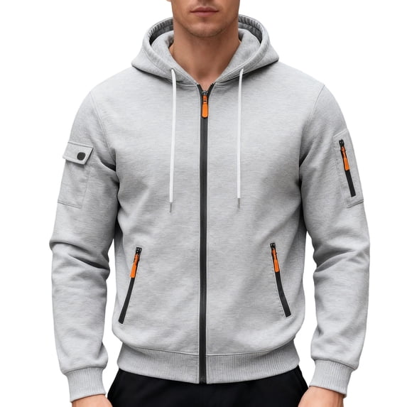 Aueoeo Men's Workout Jackets Full Zipper Long Sleeve Sweatshirt ...