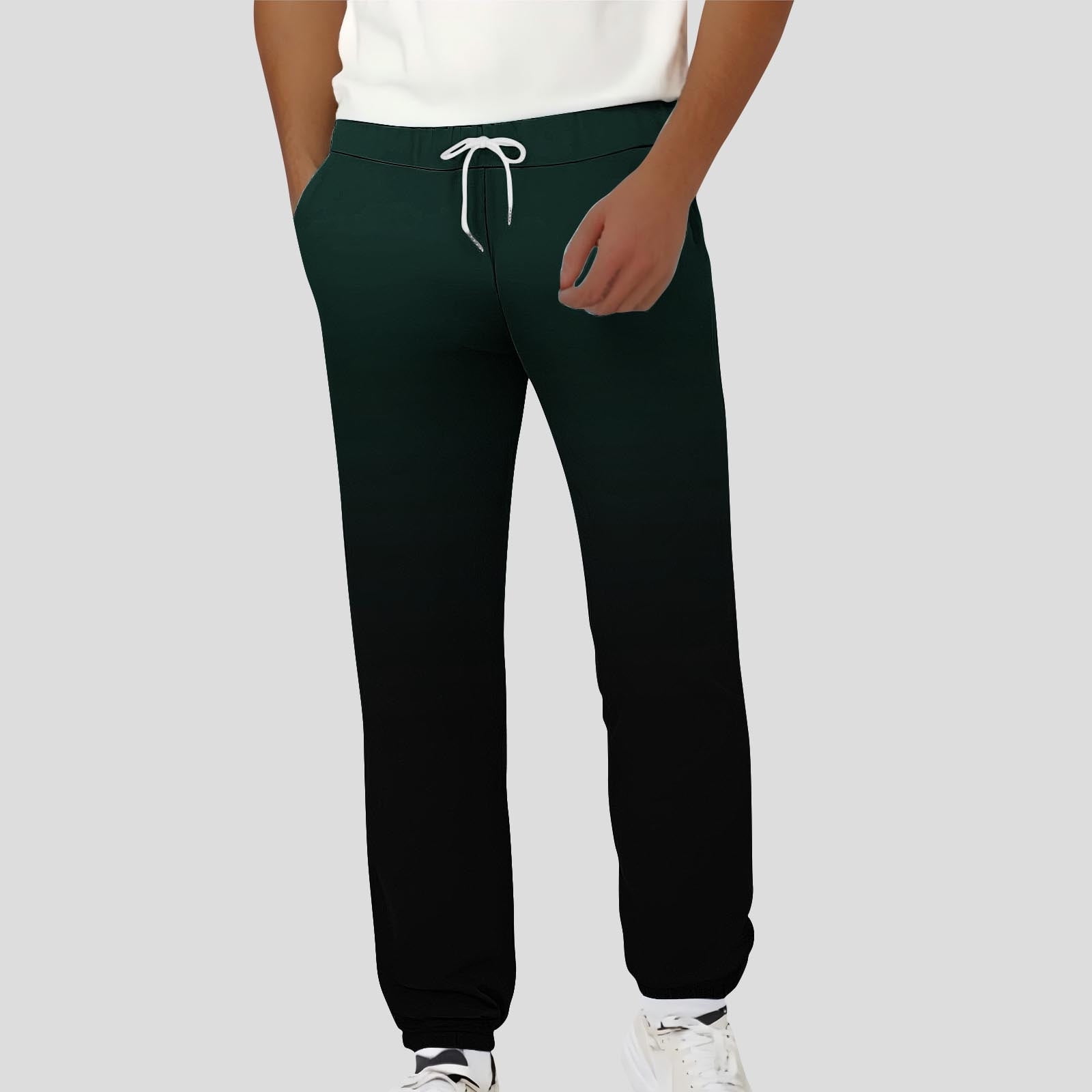 Aueoeo Mens Casual Pants Sports Solid Color Casual Jogging Trousers ...