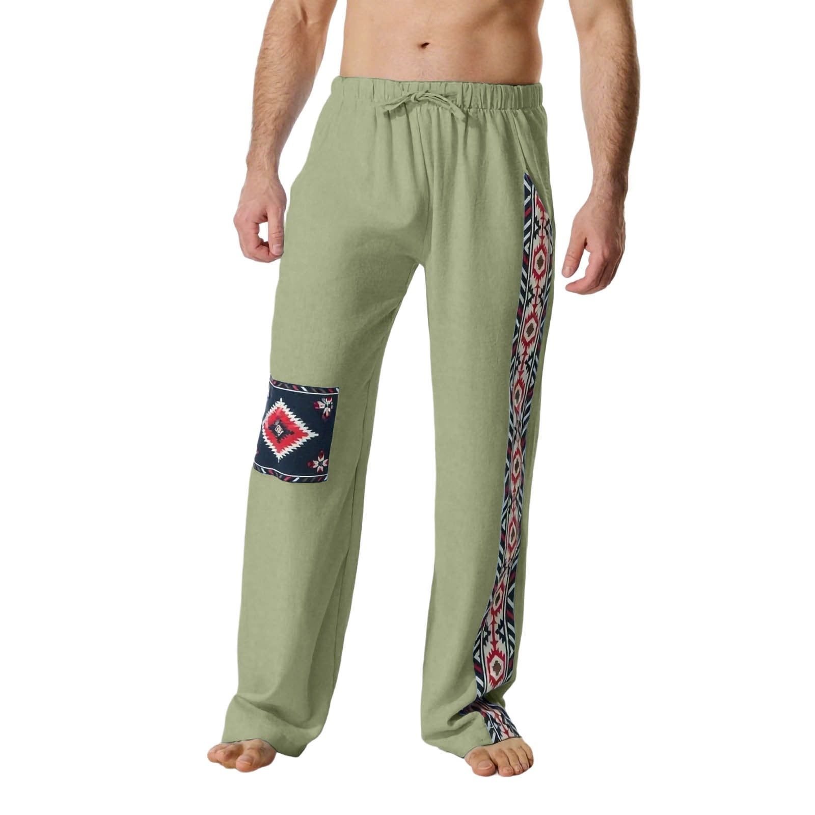 Aueoeo Mens Dress Pants, Cargo Pants Men's Printed Elastic Waistband ...