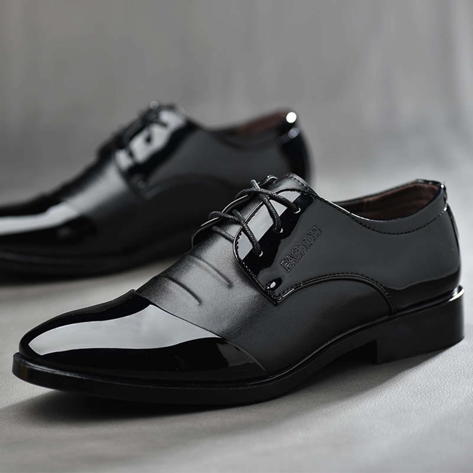 Aueoeo Mens Dress Shoes Formal Office Casual Leather Shoe Men Business On Clearance - Walmart.com