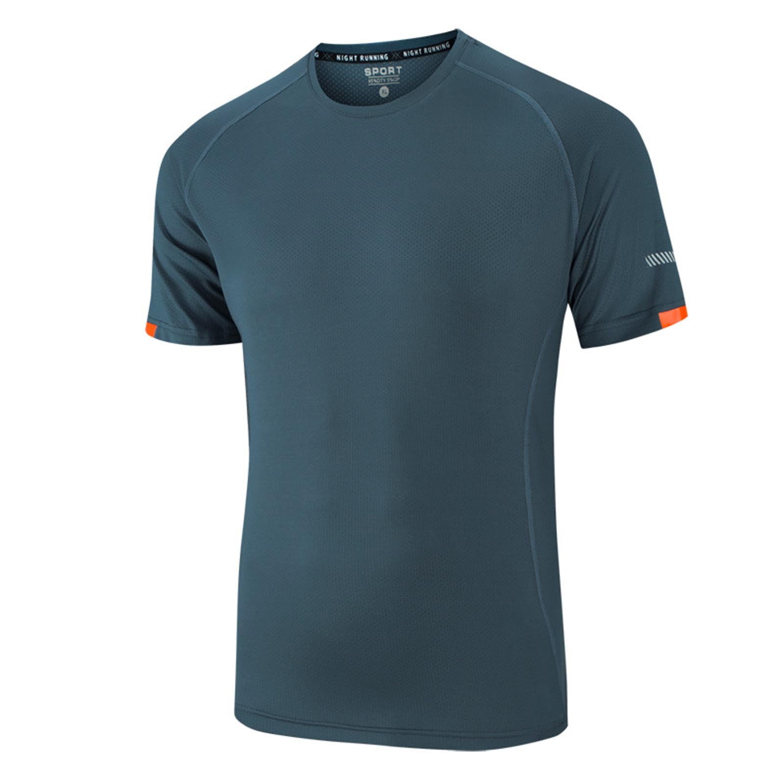 Aueoeo Mens Gym Workout Tshirt Fashion Loose Fitted Muscle Shirts Short ...