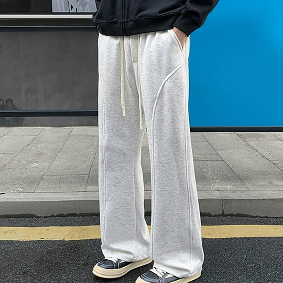 Aueoeo Mens Pants Dress Pants For Men Fashion Solid Color Pocket Casual Trousers Long Pants ...