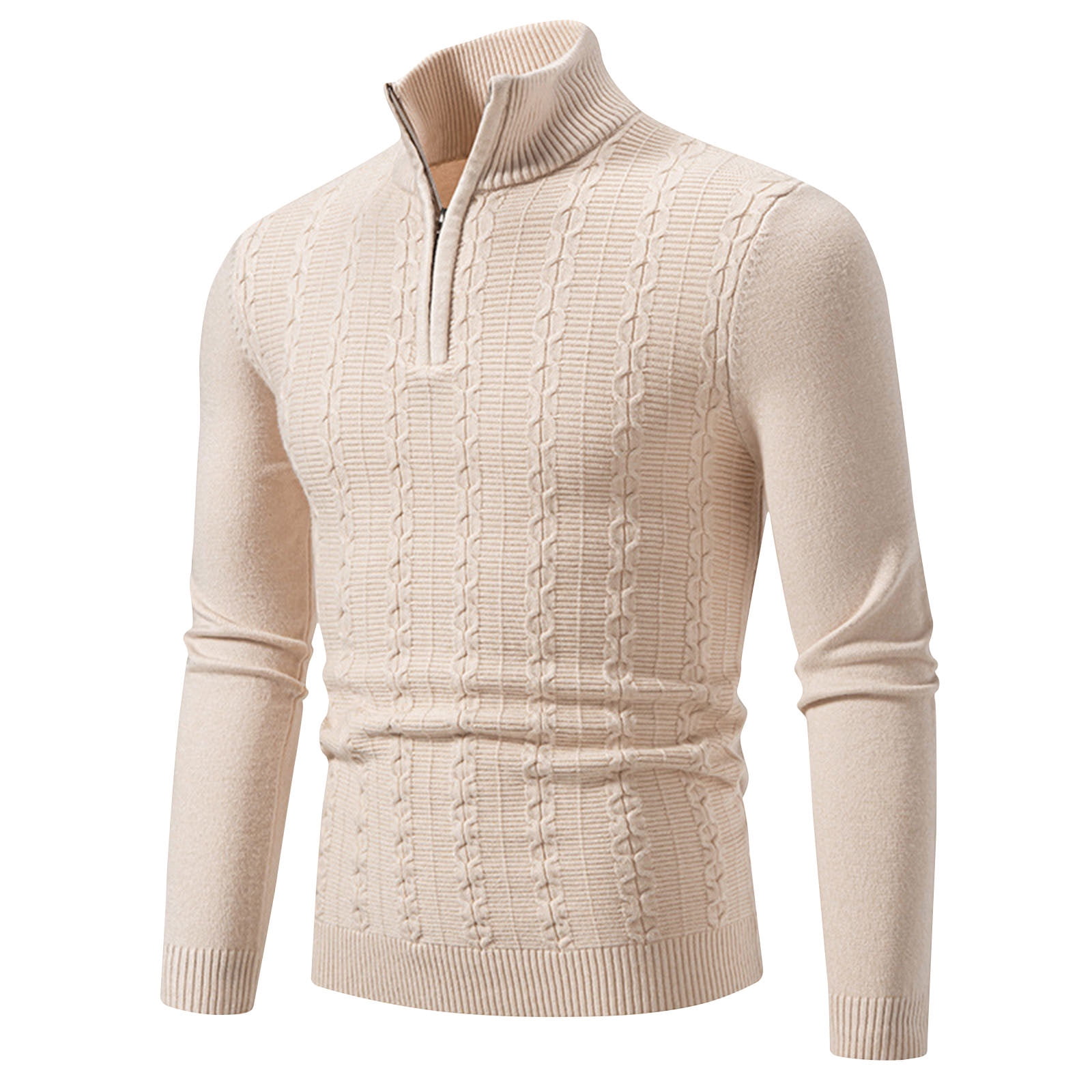 Aueoeo Mens Quarter Zip Pullover Stripe Soft Sweatshirt Long Sleeve ...