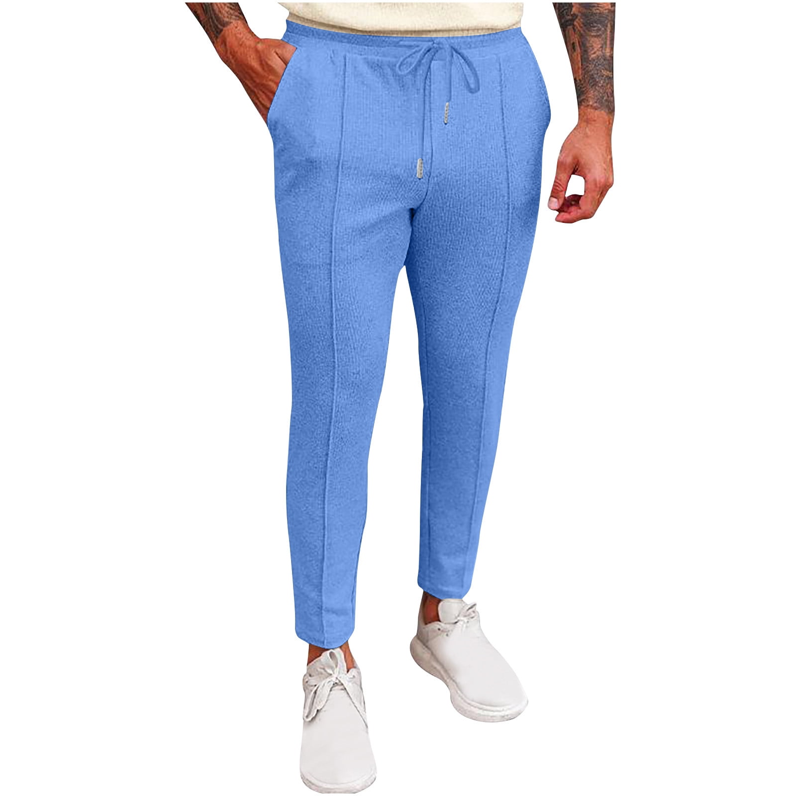 Aueoeo Mens Running Pants, Men's Golf Joggers Pants with Pockets Slim ...