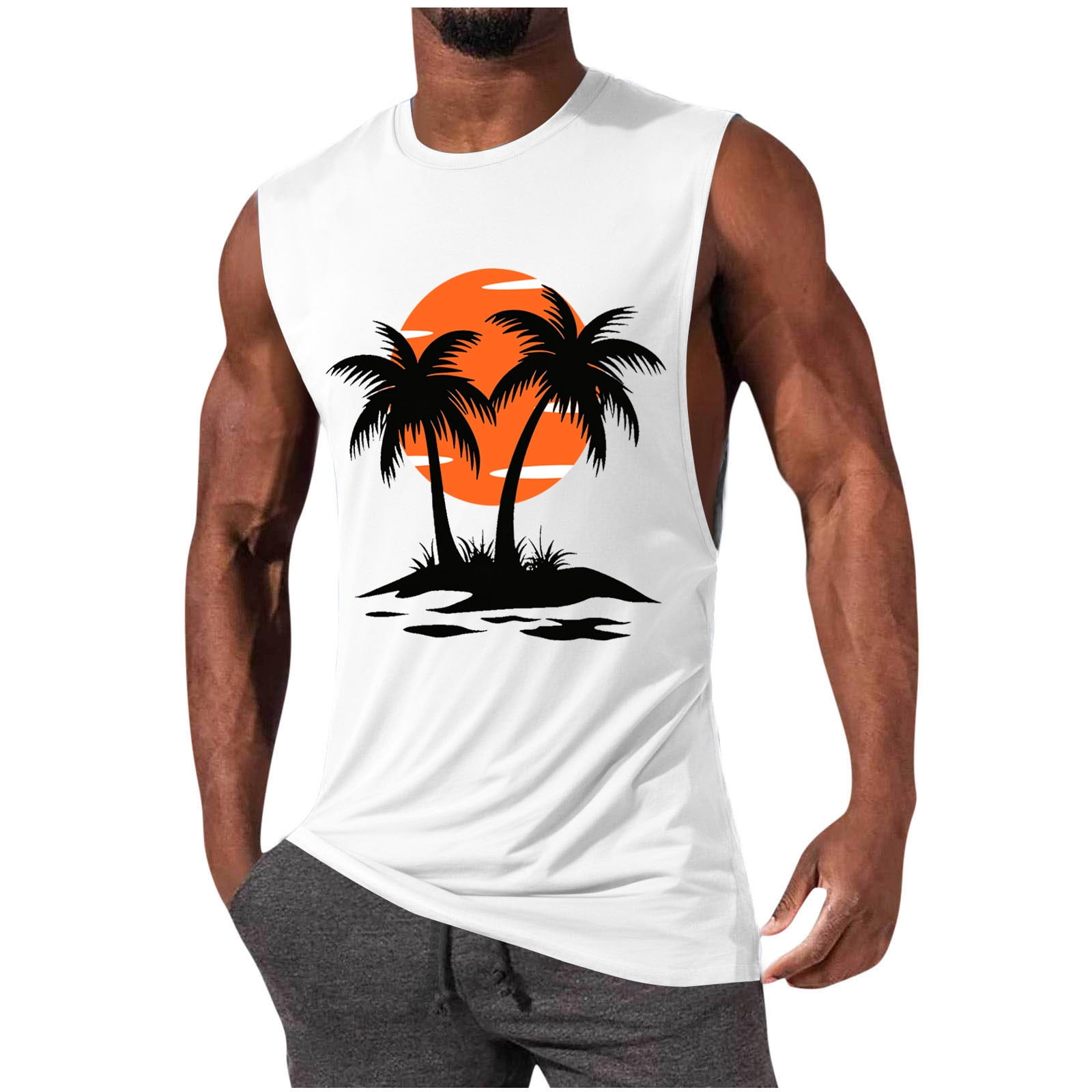 Aueoeo Mens Tank Top Sleeveless Workout Shirt Funny Graphic Tee Muscle ...