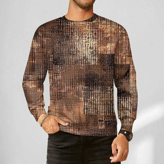 Aueoeo Mens Tops Men's Tops Men's Long Sleeved Printed Loose Hoodie ...