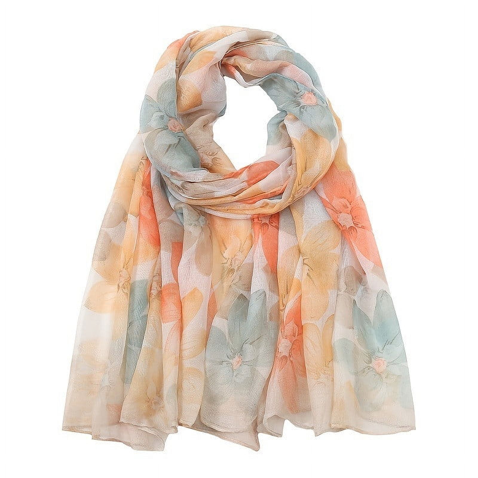 Aueoeo Mixed Color Scarfs For Women Lightweight Floral Scarf Soft Long ...