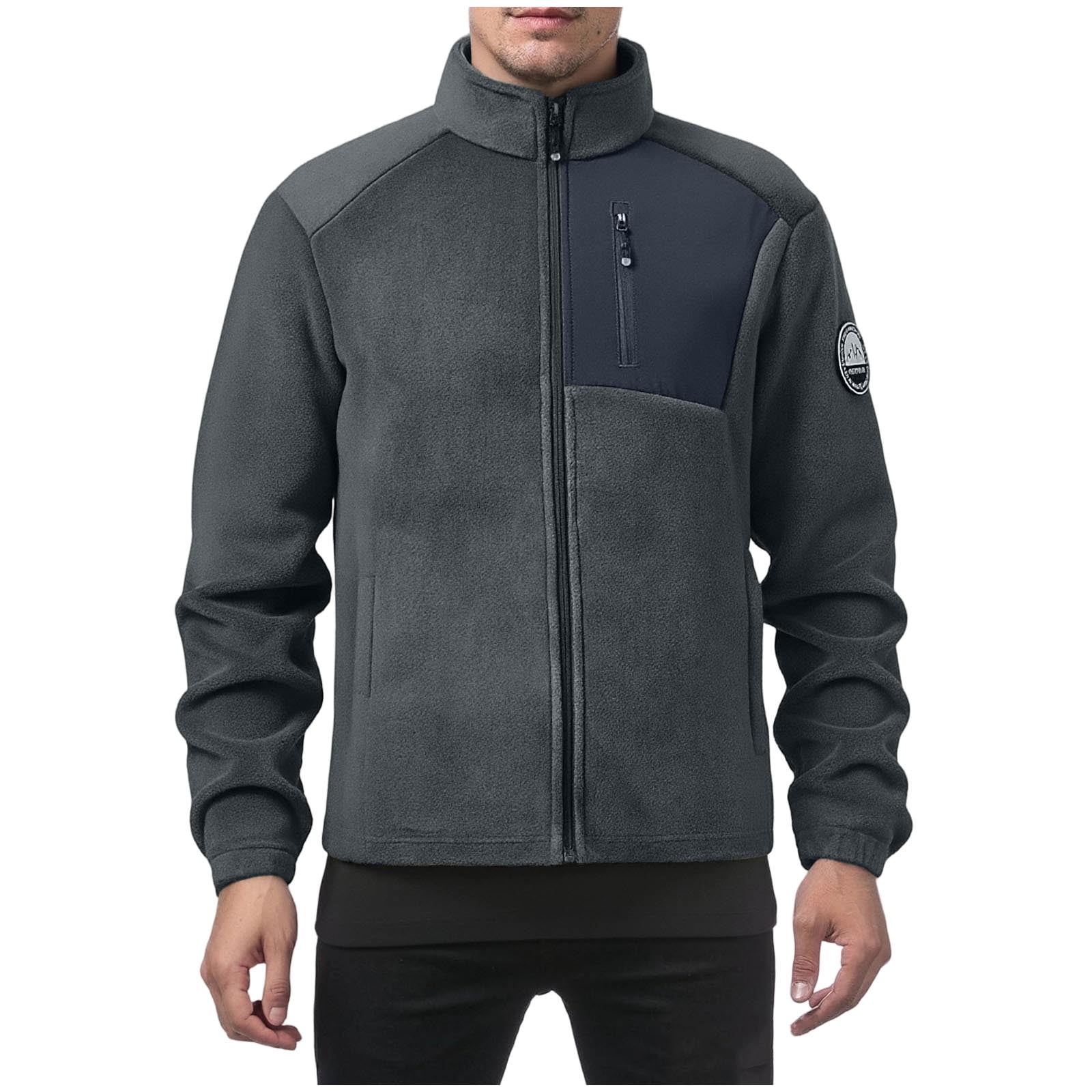 Aueoeo Oversize Jackets For Men Casual Fashion Solid Color Long Sleeve ...