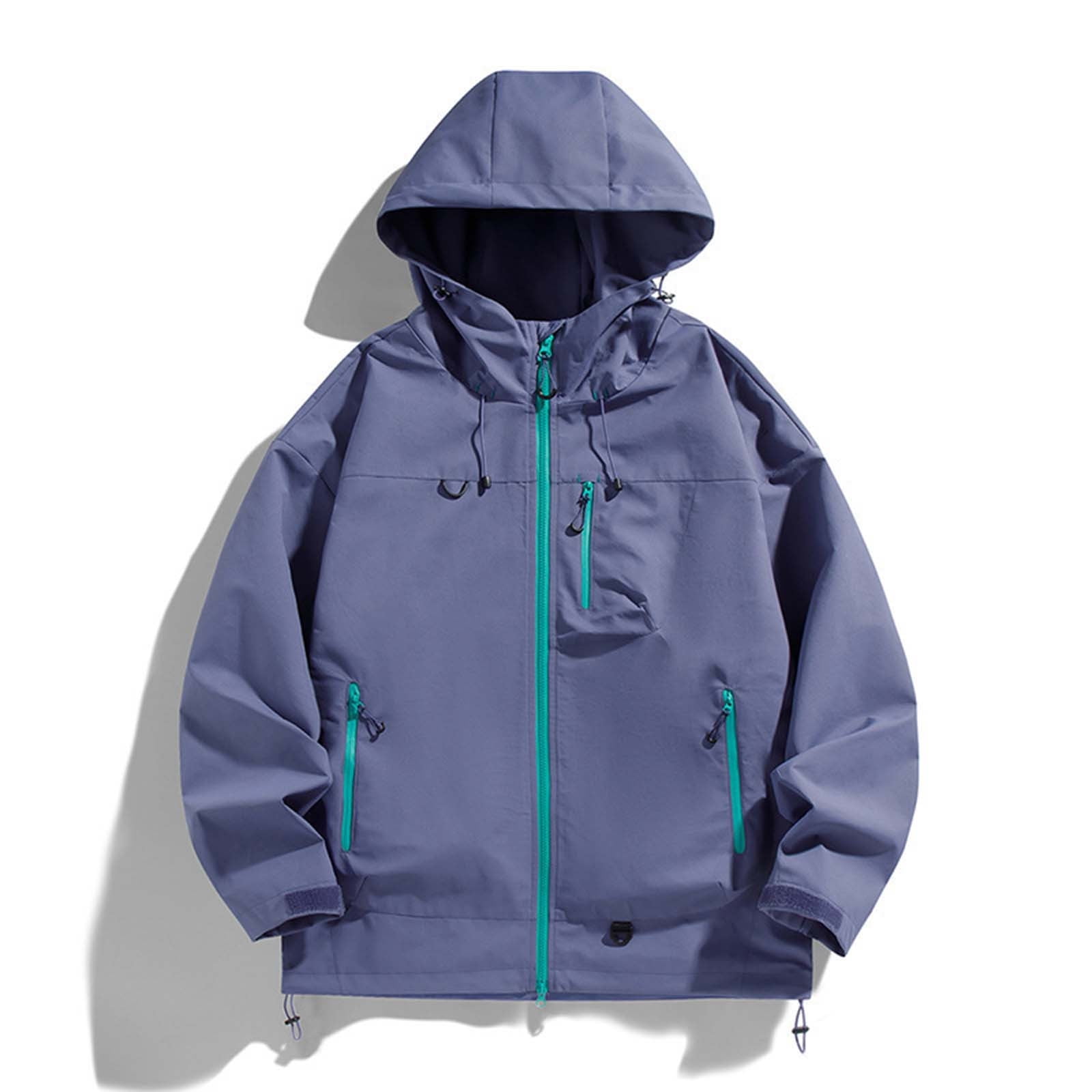 Aueoeo Oversized Jacket For Mens Full Zipper Softshell Coats Workwear ...