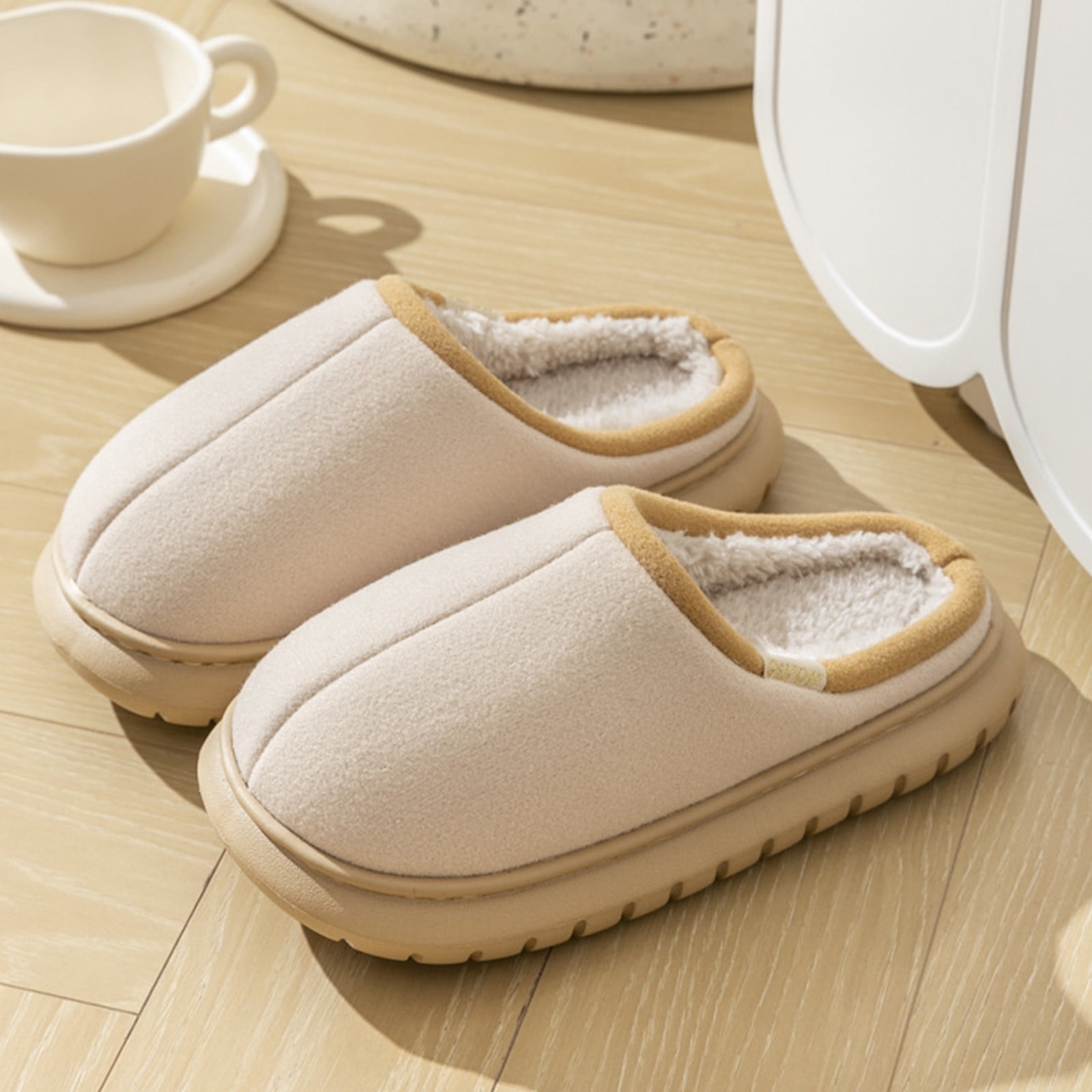 Aueoeo Platform Slippers for Women, Women's Fleece Lined Cute Slippers ...