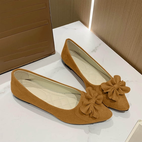 Aueoeo Pointed Toe Flats for Women Comfortable Business Dressy Flats ...