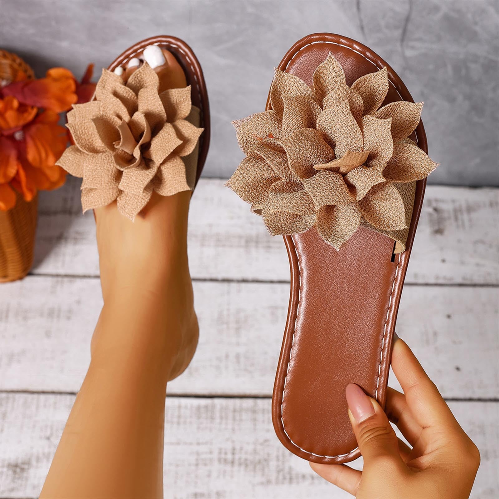 Aueoeo Shoes Fall Shoes Fashion Casual Solid Color Floral Flat Fabric ...