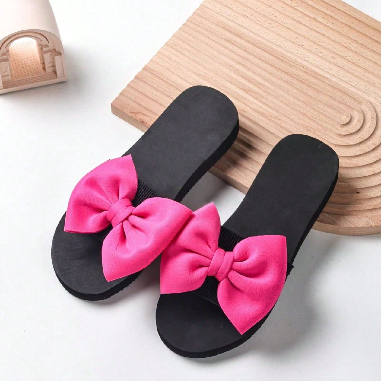 Aueoeo Slides for Women Flat Slide Sandals Casual Open Toe Sandals with ...