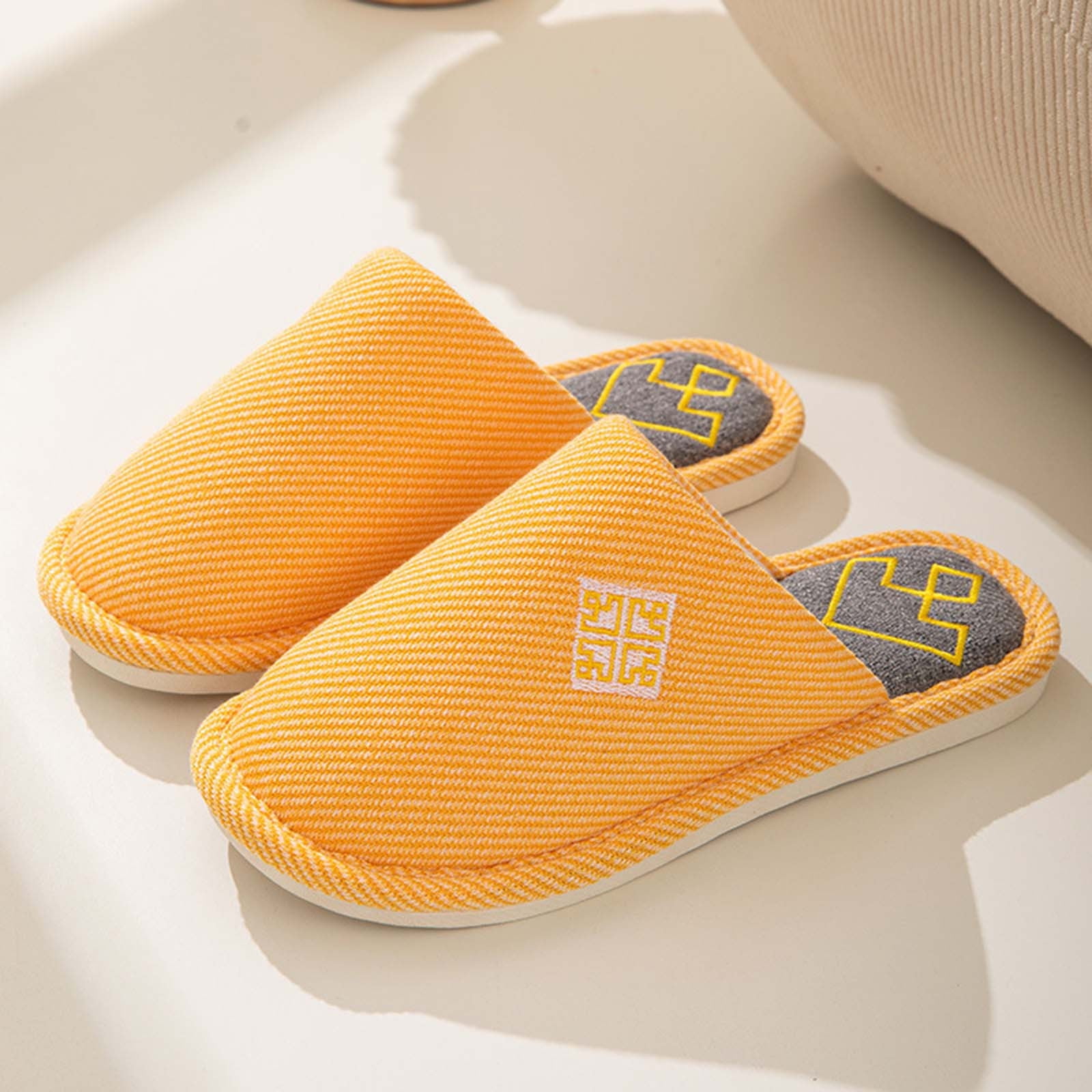 Aueoeo Slippers for Women,New Couple Home Four Seasons Linen Baotou ...