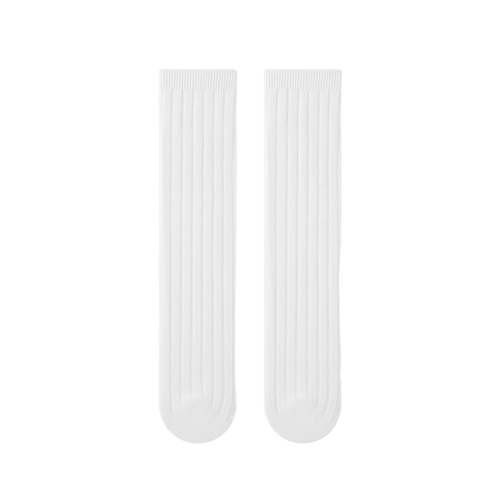 Aueoeo Solid Color Socks Girls Mid Calf Socks Children'S Solid Color ...