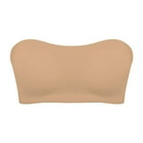 Aueoeo Strapless Bra for Women Crossed Side Closure Non-Slip Backless ...