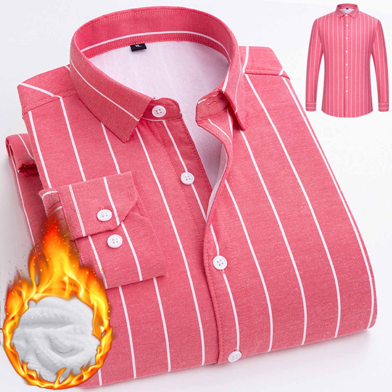 Aueoeo Stripe Shacket For Mens Long Sleeve Laple Collar Overshirts Fall ...