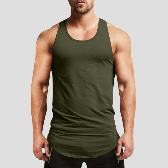 Aueoeo Summer Tank Tops For Men Spandex Tank Tops Men's Vintage Solid ...
