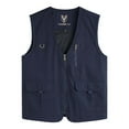 Aueoeo Thin Vests For Men, Lightweight V Neck Full Zipper Fishing ...
