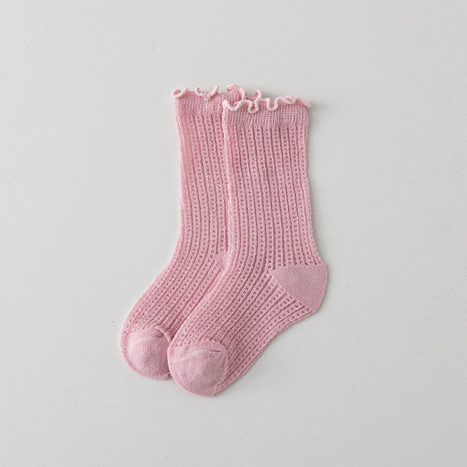 Aueoeo Toddler Knitted Sock Solid Color Mid Tube Socks Soft Comfortable ...