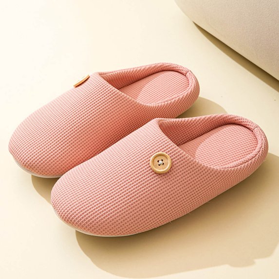 Aueoeo Unisex Flat Slipper Fashion Casual Slippers Solid Color Round ...