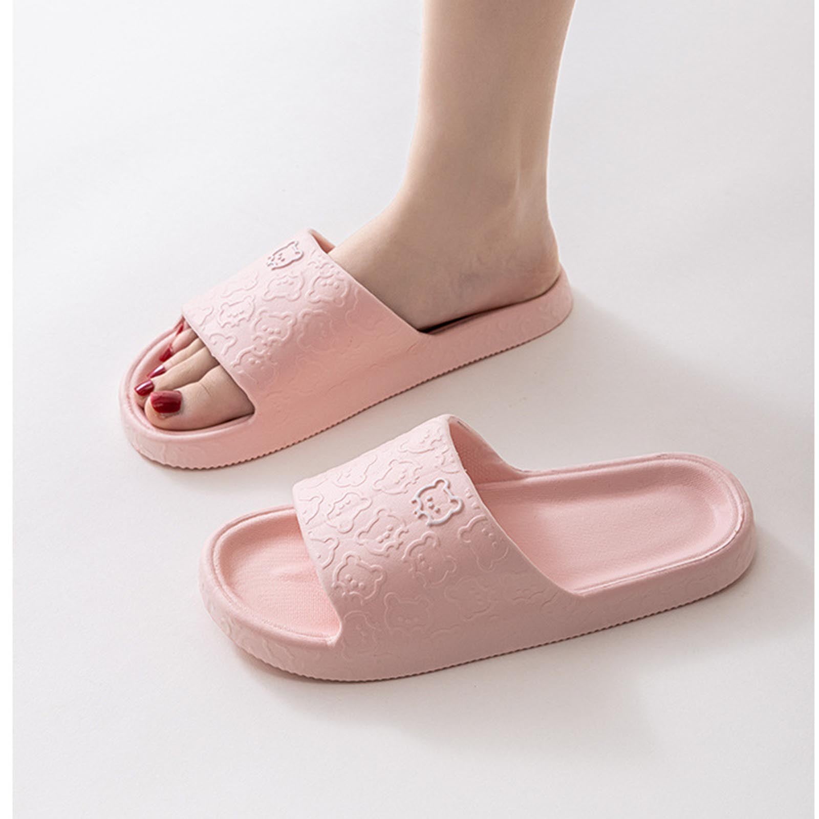 Aueoeo Unisex Massage Slides House Shoes Non-Slip Soft Slide Sandals ...