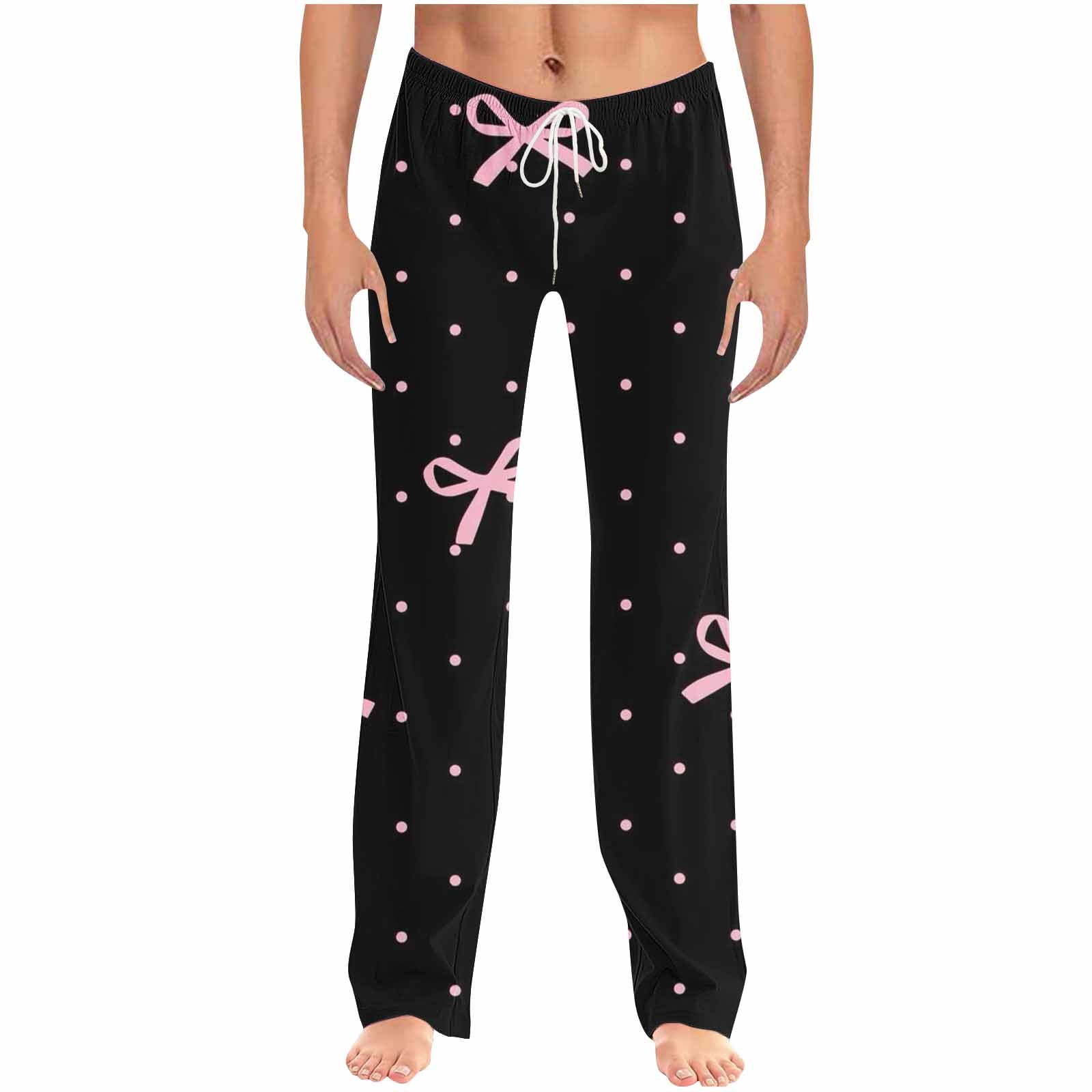 Aueoeo Unisex Pajama Pants Fashion Printing Sleep Pants Elastic Waist ...