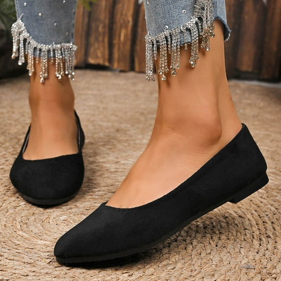 Aueoeo Versatile Shoes For Women Fashion Casual Loafers Solid Color ...