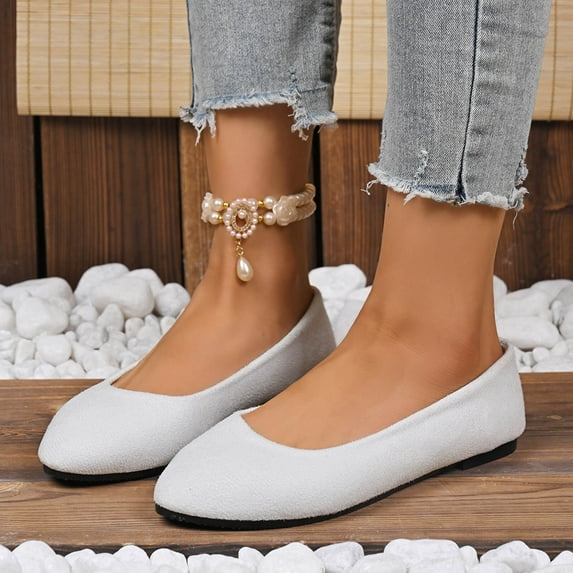 Aueoeo Versatile Shoes For Women Fashion Casual Loafers Solid Color ...