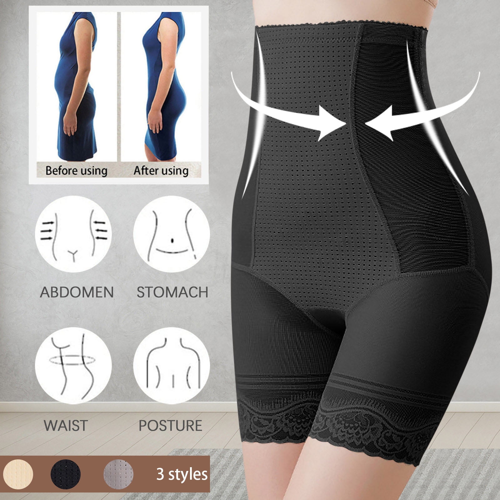 Aueoeo Waist Cincher Shapewear Panties for Women High Waisted Body ...