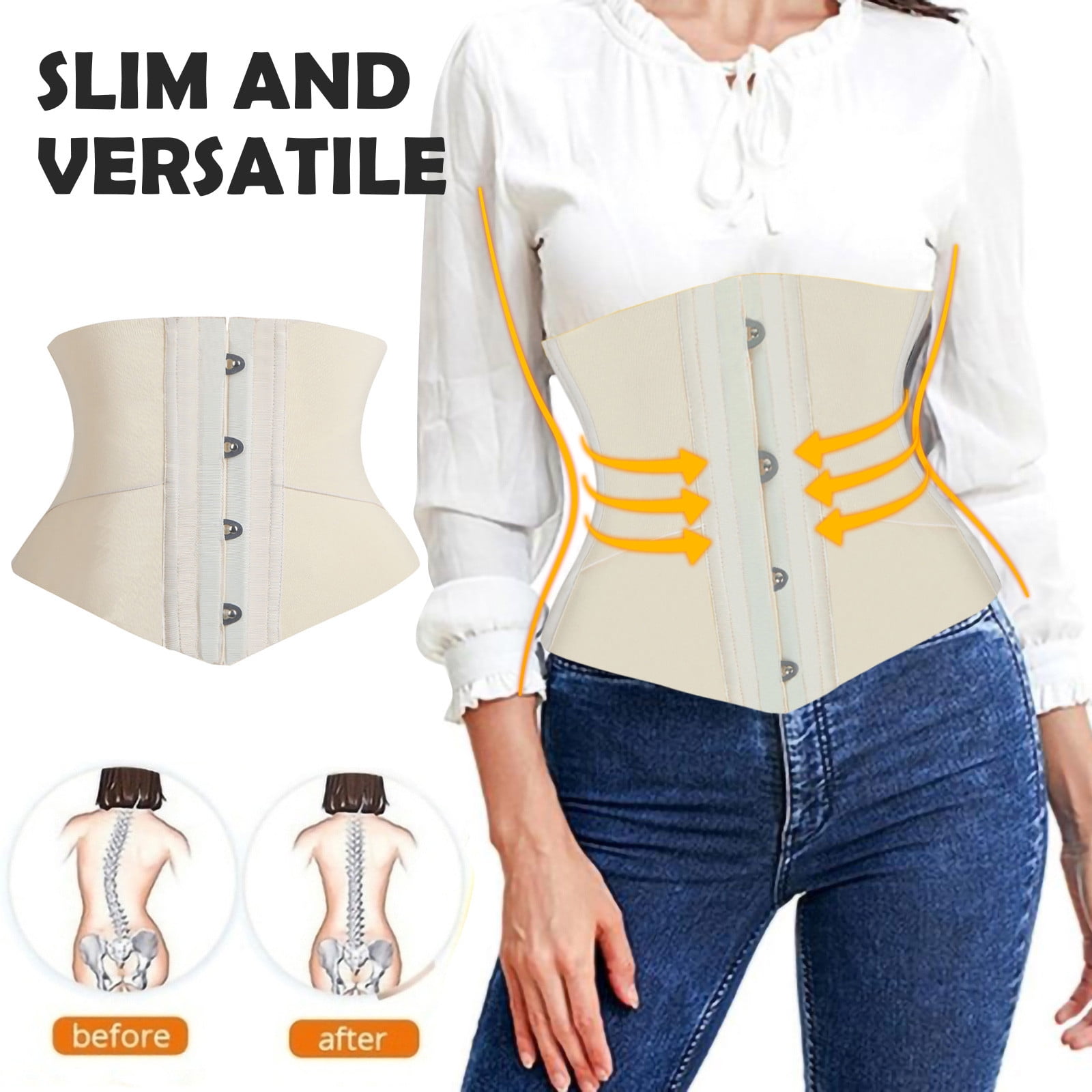 Aueoeo Waist Trainer for Women Corset Cincher Body Shaper Girdle ...
