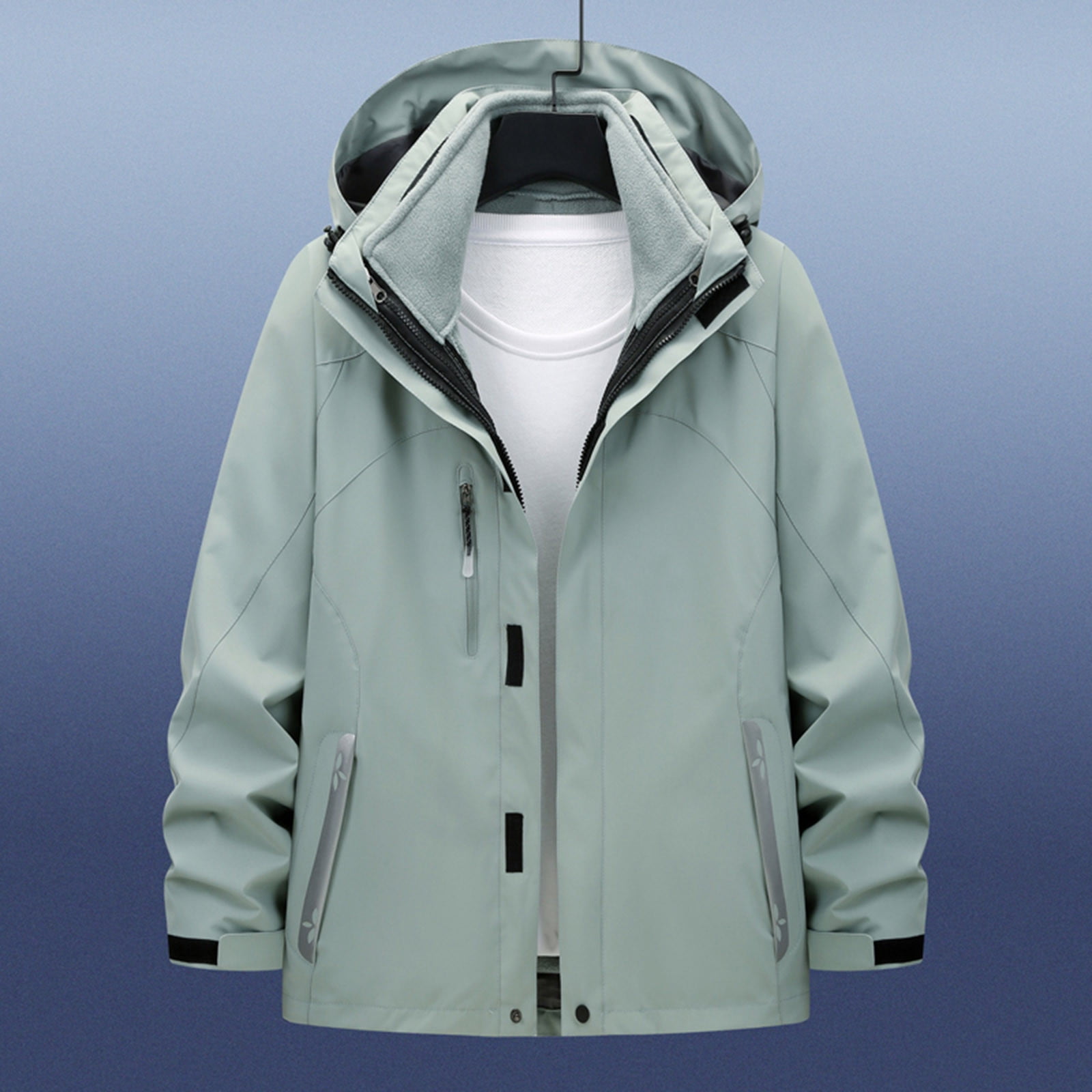 Aueoeo Waterproof Rain Jacket For Unisex Thermal Raincoat Hooded ...