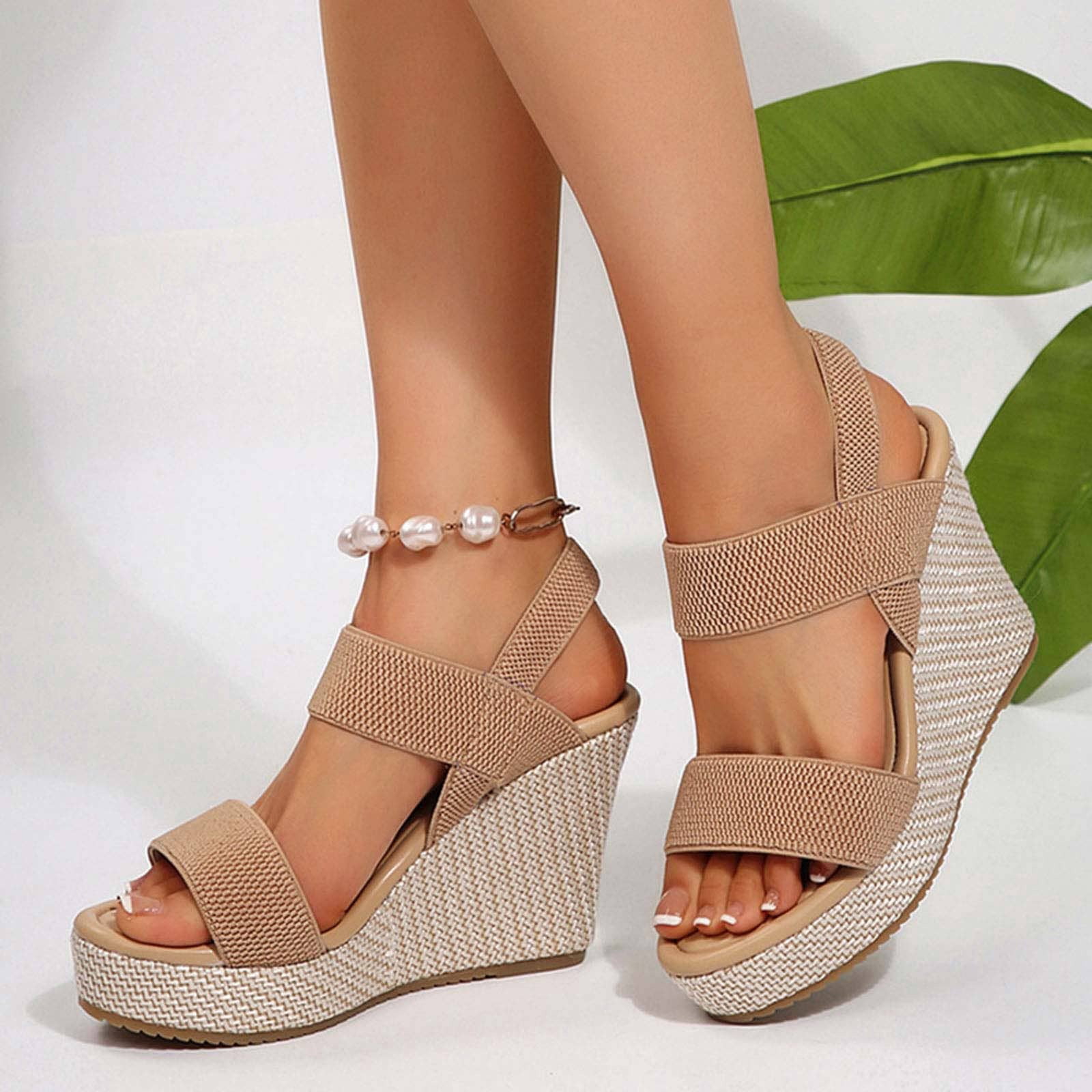 Aueoeo Wedge Sandals for Women Platforms High Heel Summer Street ...