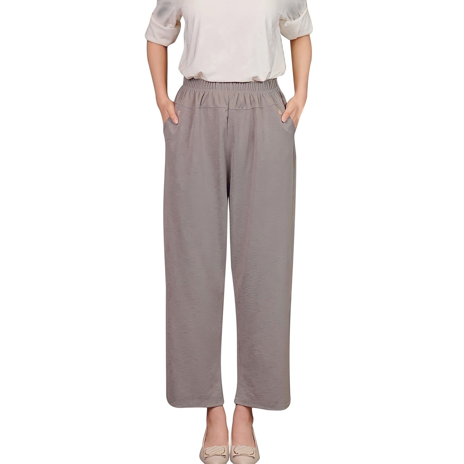 Aueoeo Wide Leg Pants for Woman Stretch Loose Casual Yoga Pants Lightweight Loungewear ...