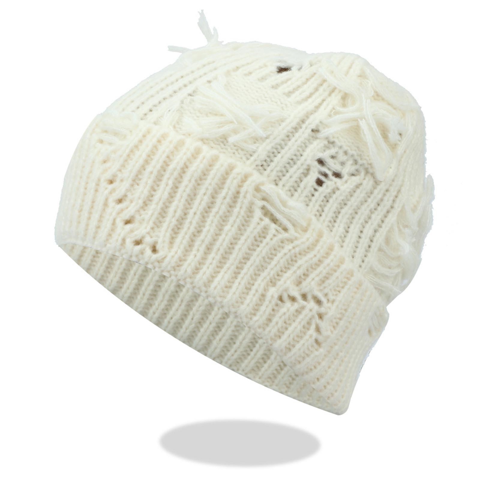 Aueoeo Winter Hats For Boys Hooey Hats For Men Broken Hole Knitted Hat ...