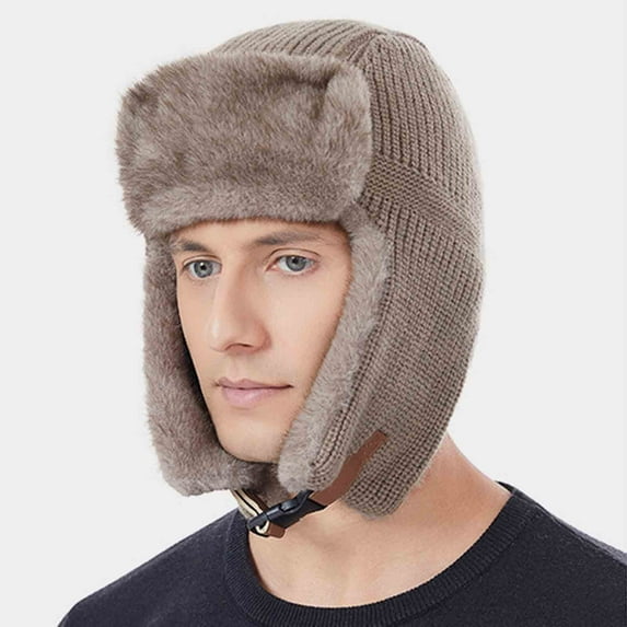 Aueoeo Winter Outdoor Windproof Hat for Men and Women Thick Cycling and ...