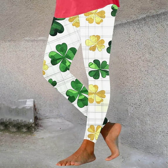 Aueoeo Women Floral Printed Pants Workout Leggings Scrunch High Waisted ...