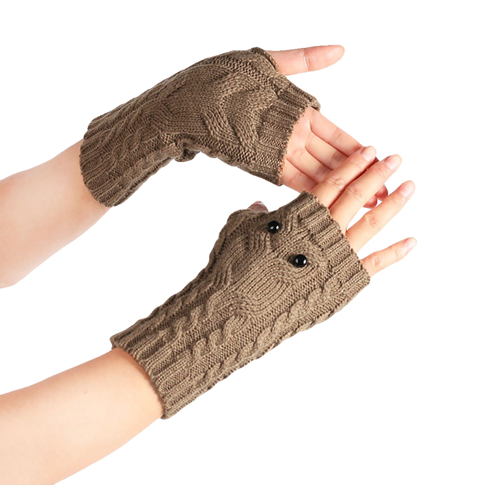 Aueoeo Women Men Fingerless Gloves Thumb Hole Cozy Half Fingerless ...