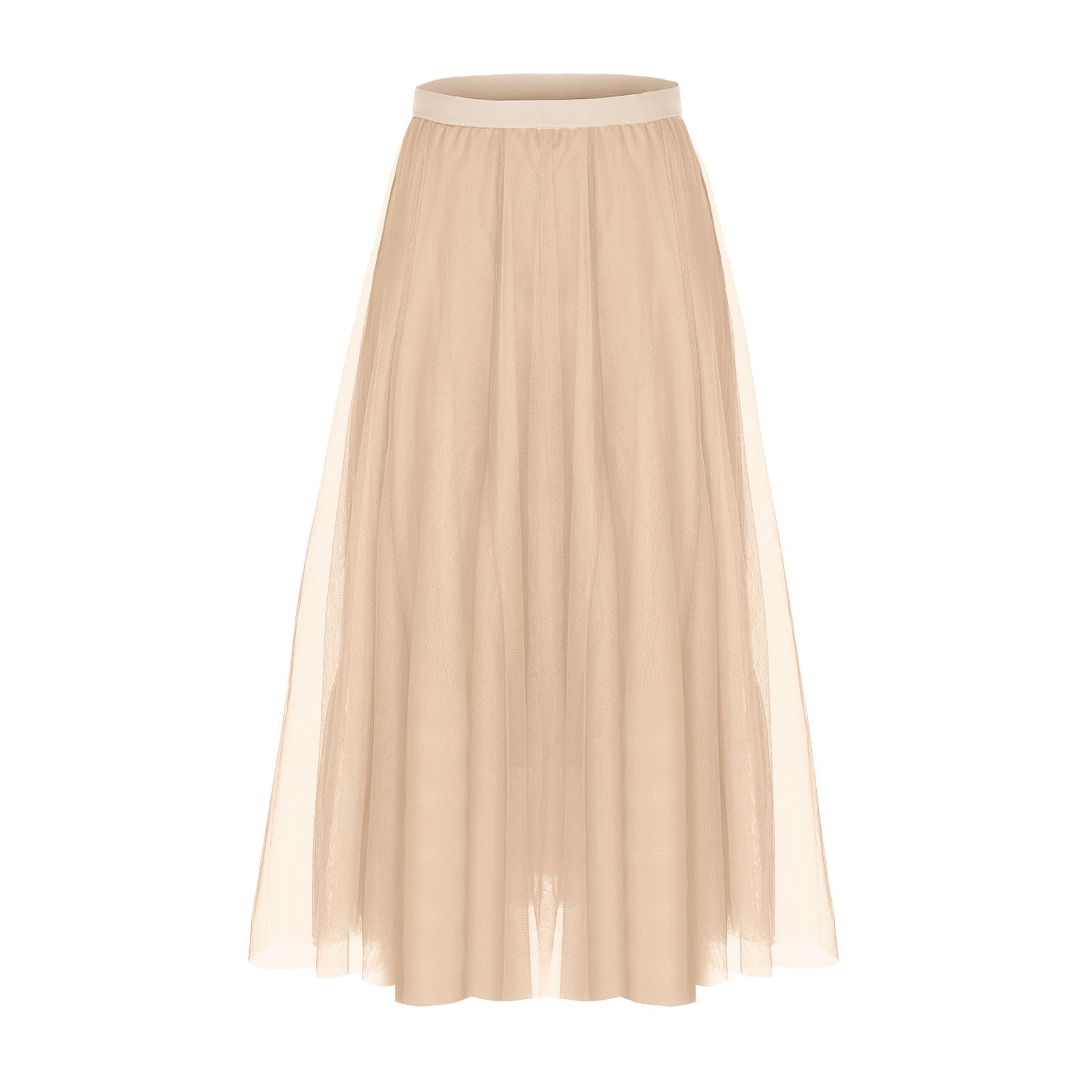Aueoeo Women Mesh Yarn Skirt Dancing Costume Dress Maxi Skirts Long ...