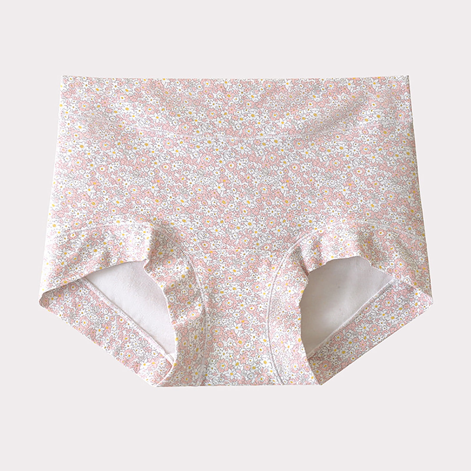 Aueoeo Women's Cotton Underwear Floral Printed Stretch Full Briefs ...