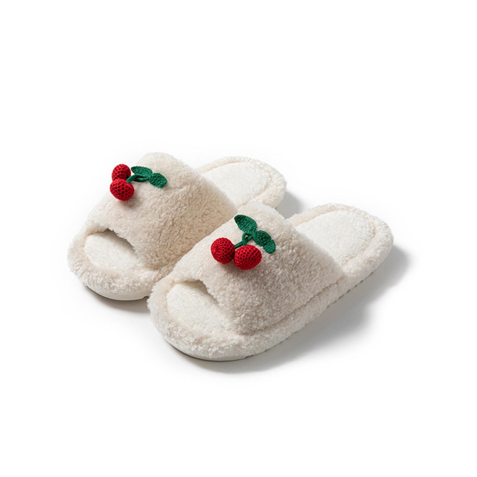 Aueoeo Women's Cute Slipper for Lady Comfy Fuzzy Warm Open Toe ...