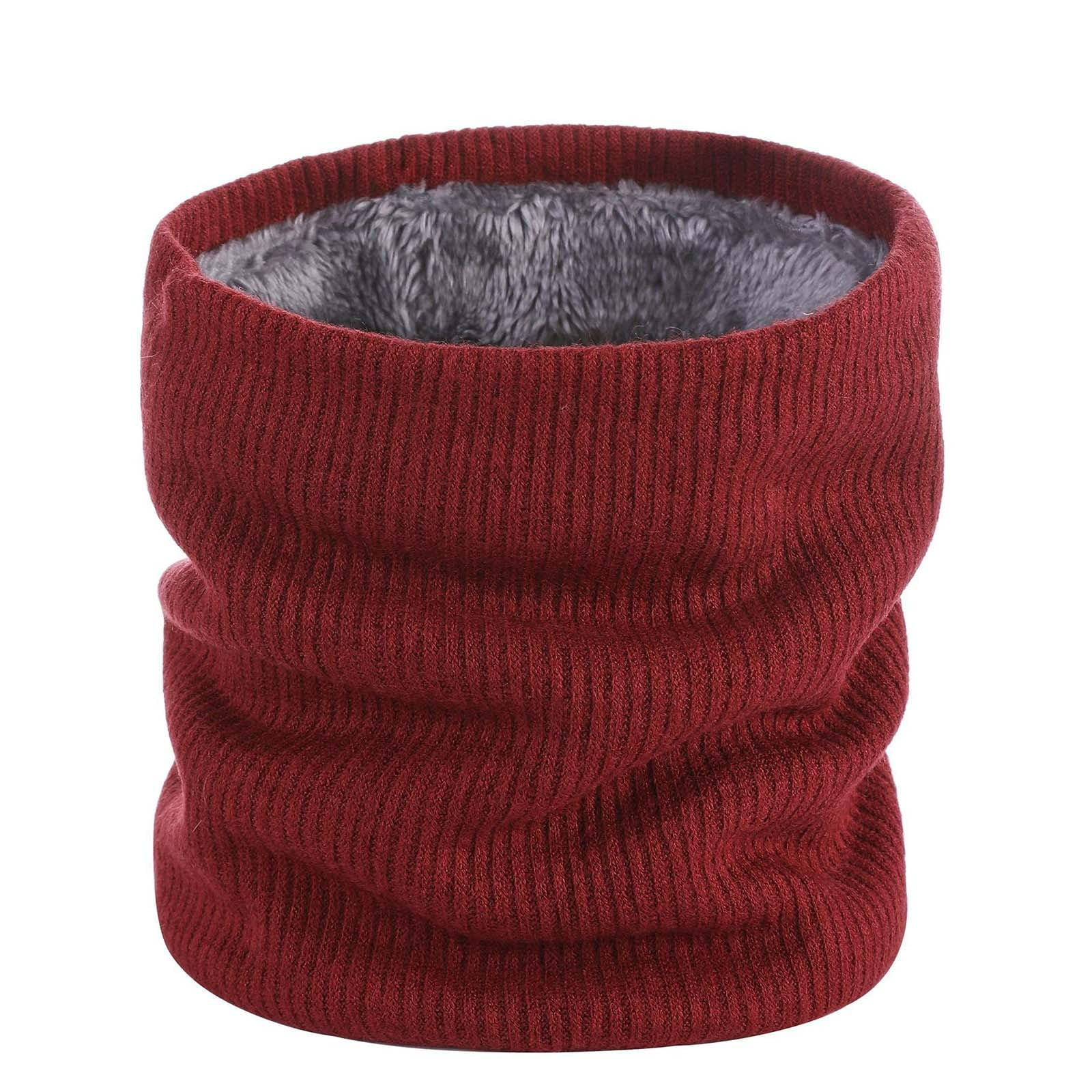 Aueoeo Women's Fashion Scarves Unisex Double-Layer Warm Neck Cover And ...