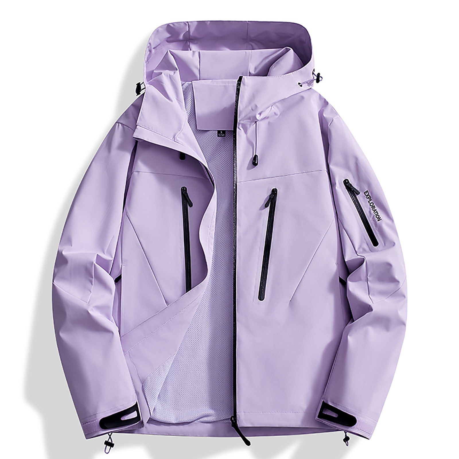 Aueoeo Women's Full Zipper Coats Waterproof Rain Jacket Lightweight ...