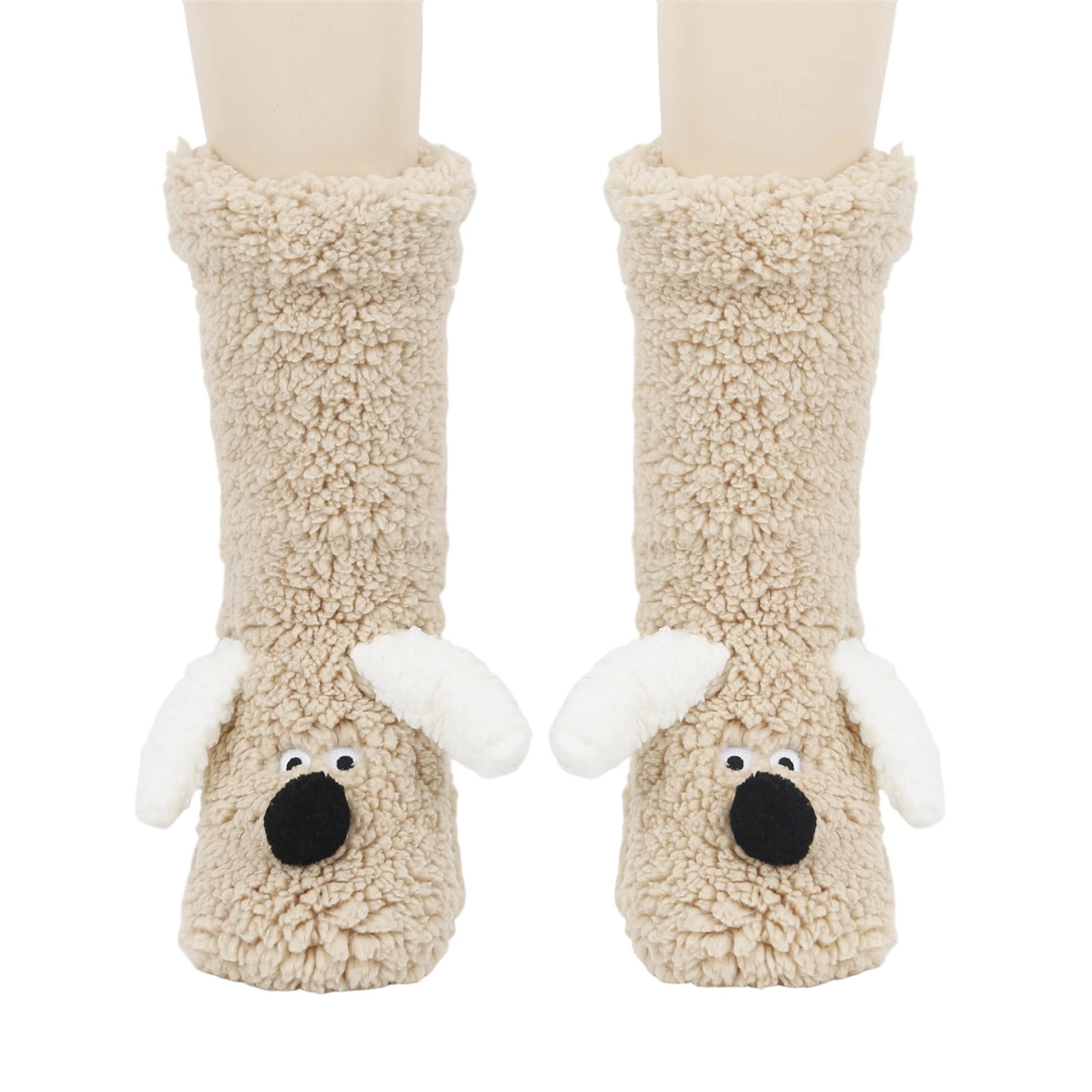 Aueoeo Women's Fuzzy Socks Winter Thick Crew Knee High Cozy Slouch ...