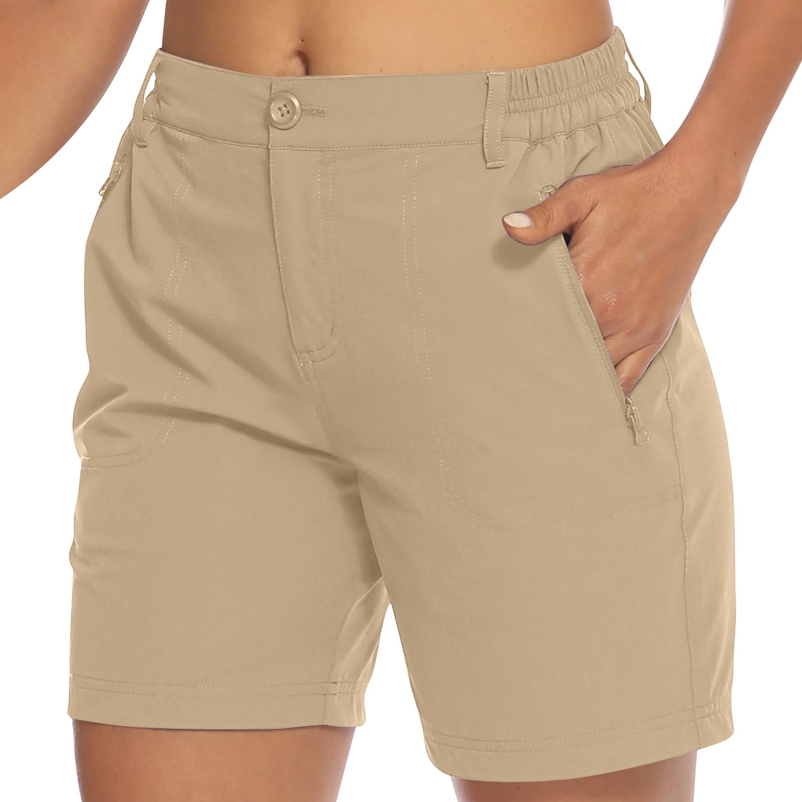 Aueoeo Women's Lightweight Hiking Cargo Shorts Daily Work Athletic ...